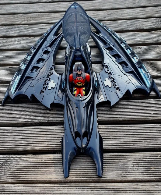 RARE BATMAN BATPLANE DC Comics 1995 Tonka jouet vintage avec figurine £ ...