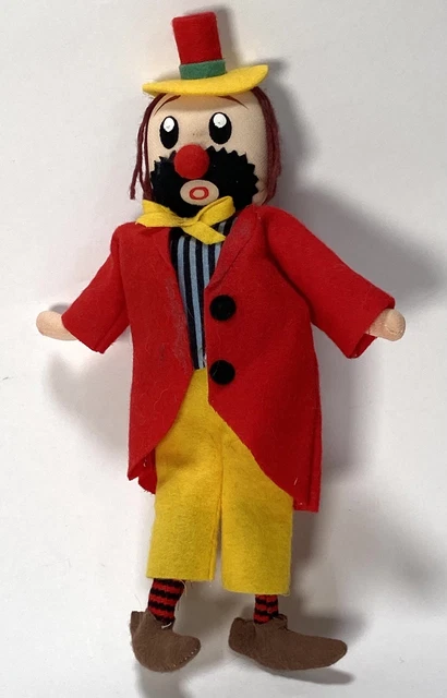 VINTAGE MCM POSABLE Felt Hobo Circus Clown Ringmaster Doll Made in ...