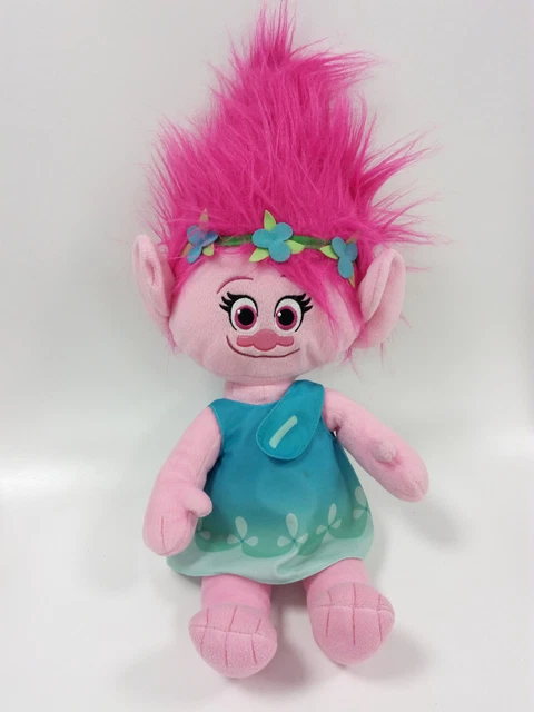 DREAMWORKS TROLLS FILM Princess Poppy Teddy Plush Doll Soft Toy With ...