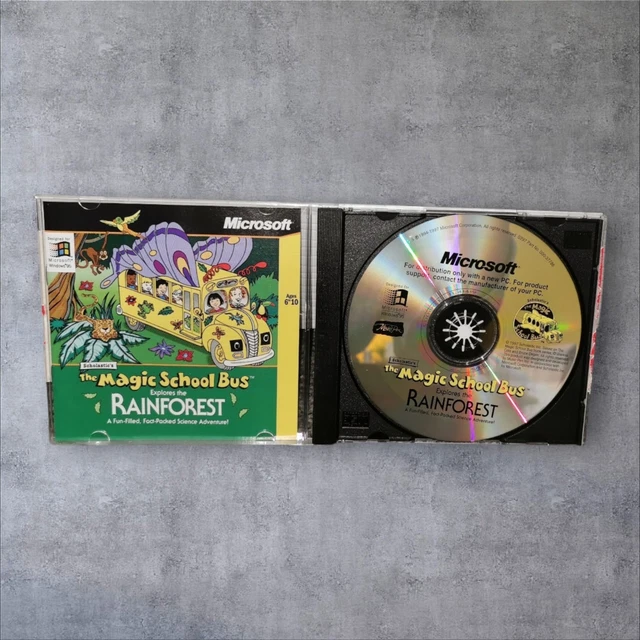 MICROSOFT MAGIC SCHOOL Bus Rainforest PC CD-ROM – Excellent w/ COA ...