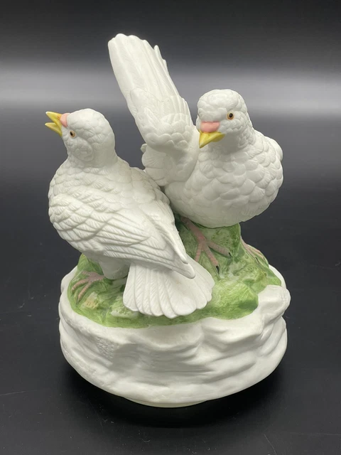 VINTAGE JAPANESE MARUHO White Doves Spinning Music Box £18.62 - PicClick UK