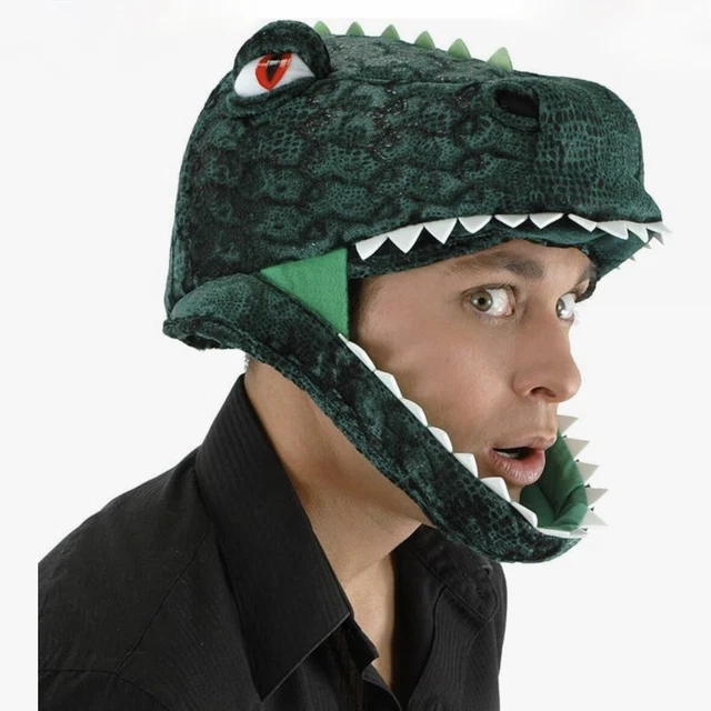 GREEN T-REX DINOSAUR Costume Hat dragon monster gator dinosaur croc ...