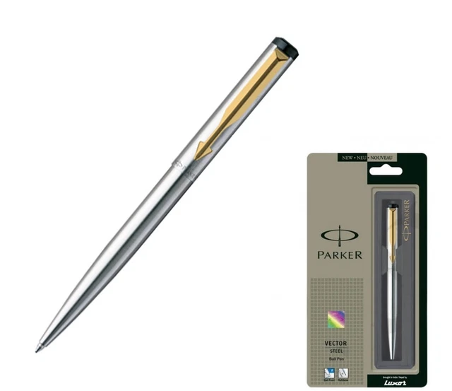 12XPARKER VECTOR STAINLESS STEEL GT BALL POINT PEN WITH LOWEST SHIPPING ...