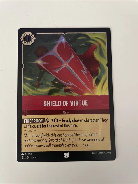 DISNEY LORCANA THE First Chapter SHIELD OF VIRTUE 135/204 Uncommon Foil ...