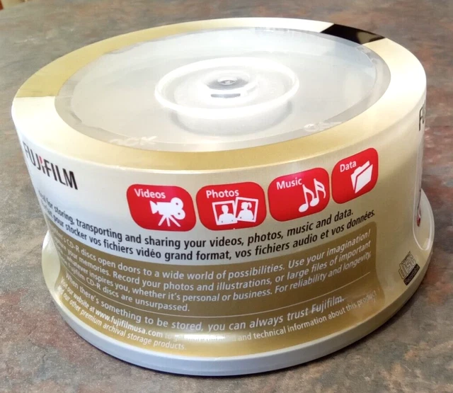 FUJIFILM CD-R 30 Pack - 80 Minute 700mb Blank Recordable Discs • NEW ...