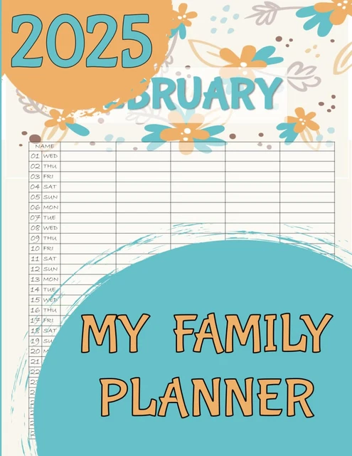 MY FAMILY PLANNER 2025: Family Organiser 2025 5 Columns (12-Months ...