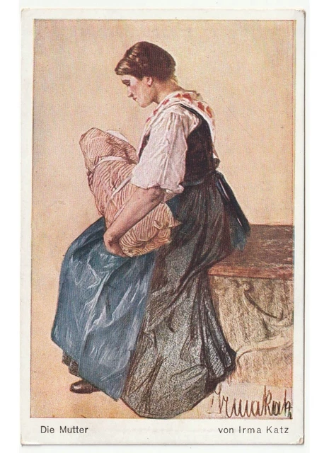 KUNST IN POSTKARTE - Irma Katz - die Mutter - Mama Baby Trach EUR 4,00 - PicClick DE