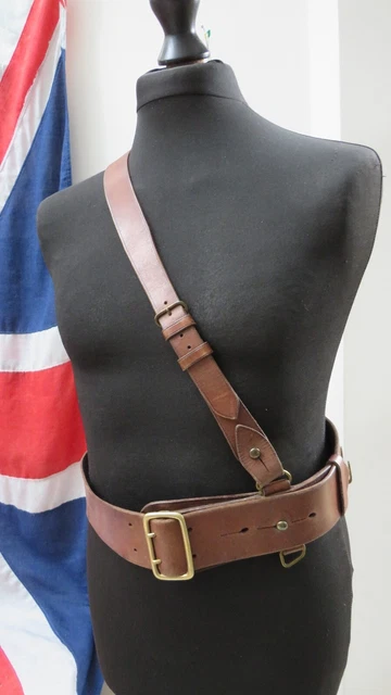 C. WWII / 1950's British Army Officer's Sam Browne Belt 38" Brown ...