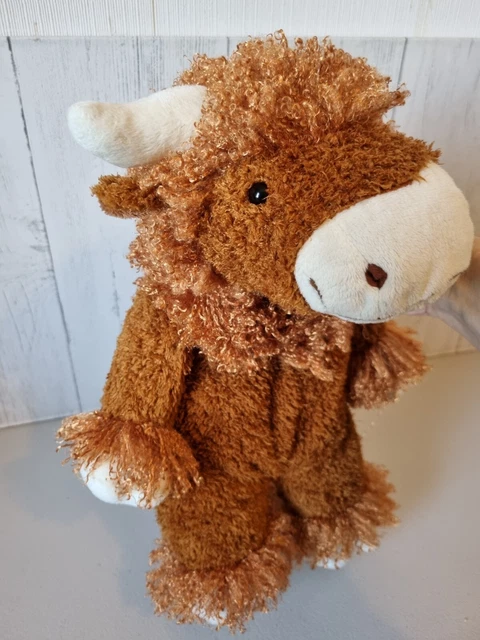 HALLMARK CARDS BULL Soft Toy Plush Highland Cow Brown Woolly Approx 15 ...