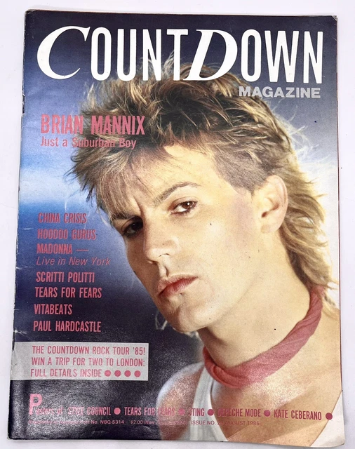 COUNTDOWN MAGAZINE MAGAZINE Aug 1985 Brian Mannix Hoodoo Gurus Scritti ...