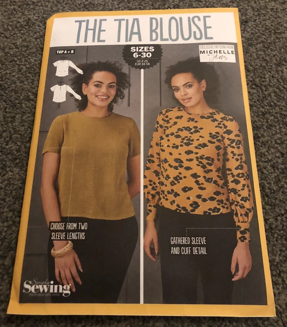 THE TIA BLOUSE Sewing Pattern For Sizes 6-30 £5.00 - PicClick UK