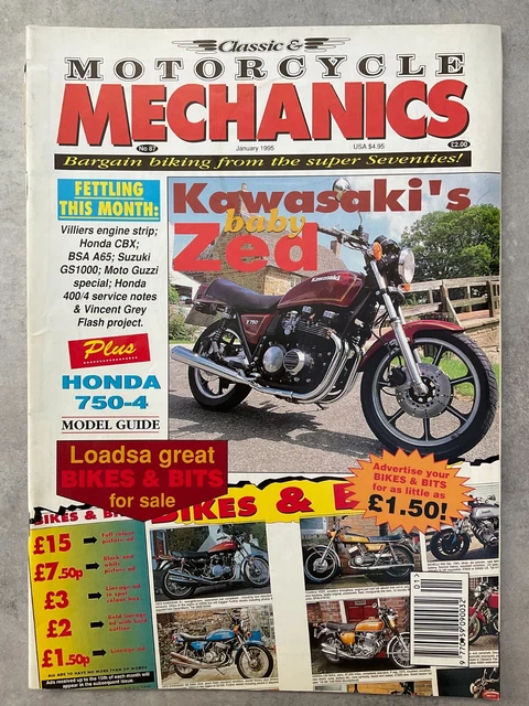 CLASSIC MECHANICS MAGAZINE - January 1995 - CBX, A65, Guzzi Special ...