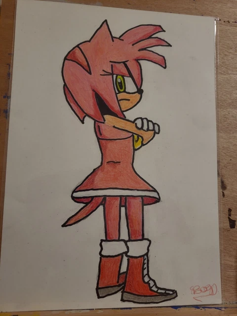 A ORIGINAL A4 Laminated Drawing Of Amy Rose The Heagehog £5.00 ...