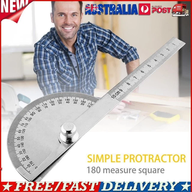 180 DEGREE PROTRACTOR Angle Rotary Measuring Ruler Machinist Craftsman ...