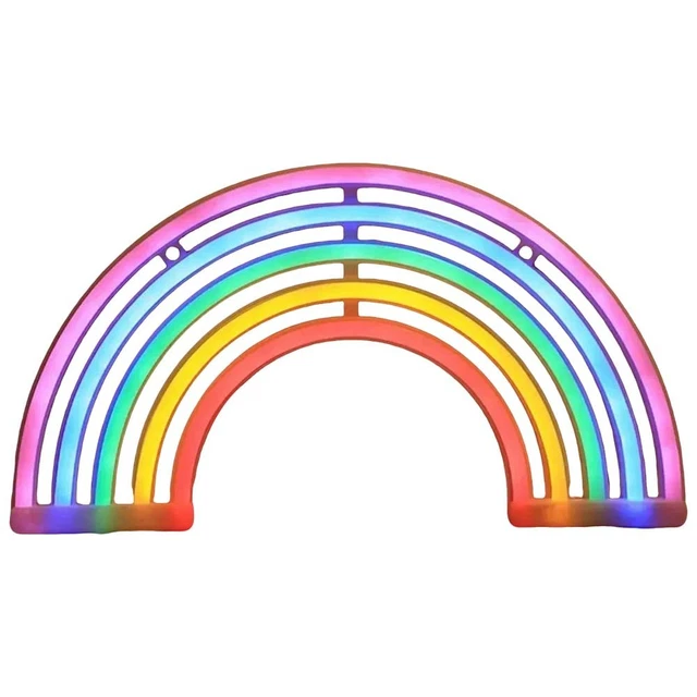 COLOURFUL RAINBOW LED Neon Light Stand Wall Bar Lamp Home Nursery ...