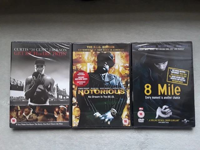 GET RICH OR Die Tryin' / Notorious / 8 Mile (DVD) brand new sealed EUR 11,52 - PicClick IT