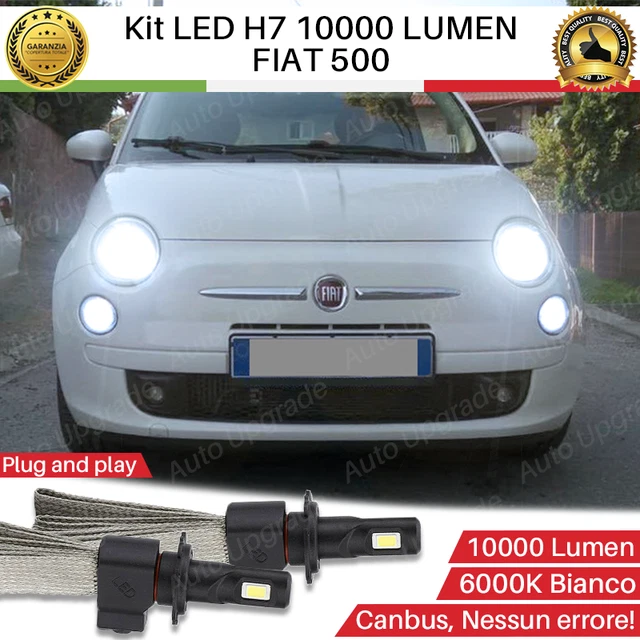 KIT FULL LED Per Fiat 500 Cinquecento Lampade H7 6000K Bianco Ghiaccio ...
