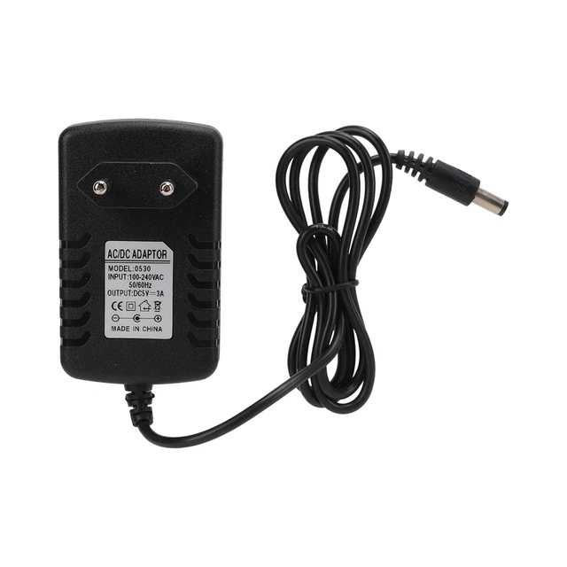 POWER ADAPTER 5V 3A Portable Lightweight Low Loss Inner Positive Outer ...