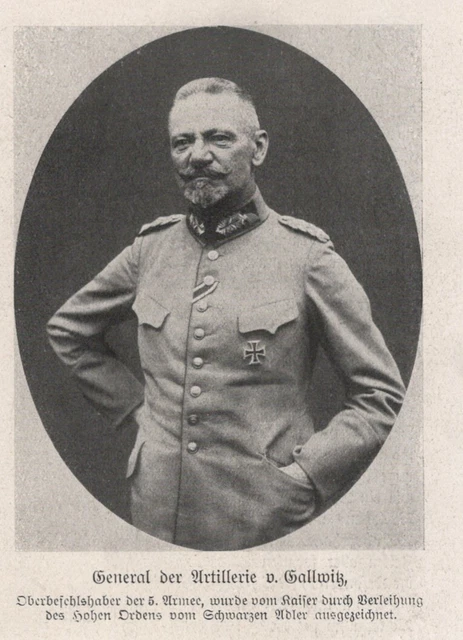 GENERAL OF ARTILLERY Max von Gallwitz Original Photo Document from 1918 ...
