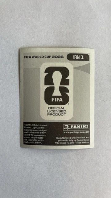 PANINI FIFA WORLD Cup 2026 Iran IRN 1 Football Federation Badge/Logo ...