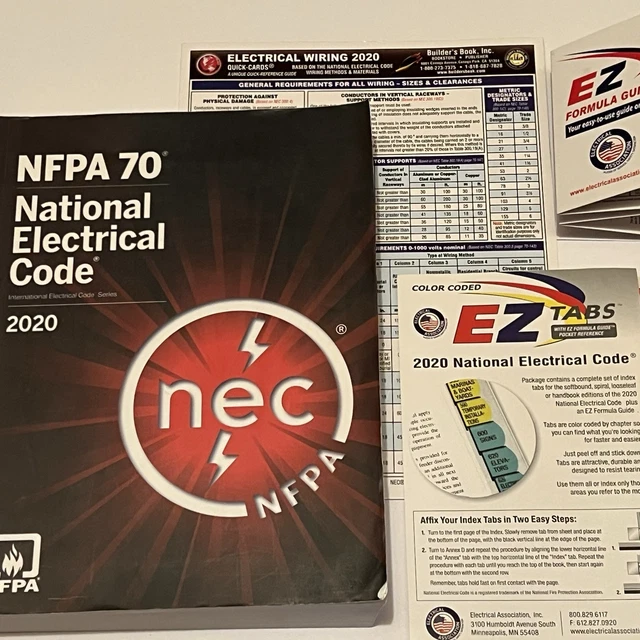 NFPA 70 NATIONAL Electrical Code NEC 2020 + EZ Tabs + Quick Cards $69. ...