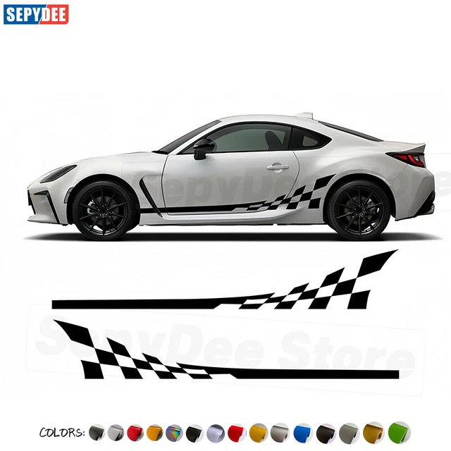 RACING SPORT CHECKER Graphic Door Side Sticker For Toyota 86 GR86 GT86 ...