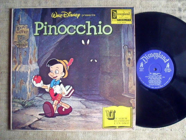 PINOCCHIO - WALT Disney LP 33 con copertina apribile e libro illustrato ...
