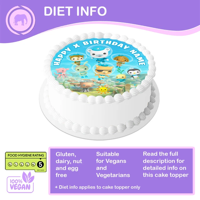 OCTONAUTS CIRCLE ROUND Cake Topper Decoration Personalised Edible Icing ...