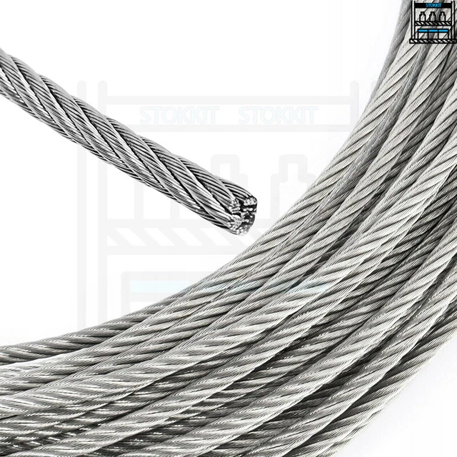 1MM 2MM 3MM 4mm 5mm 6mm 8mm 10mm GALVANISED STEEL WIRE ROPE LIFTING METAL CABLE £5.45 - PicClick UK