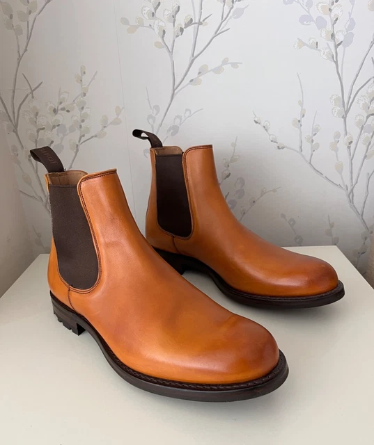 JOSEPH CHEANEY TAN Leather Chelsea Boots - Size 9.5 £149.99 - PicClick UK