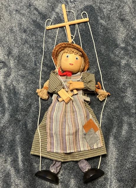VINTAGE WOODEN MARIONETTE String Puppet girl $45.00 - PicClick