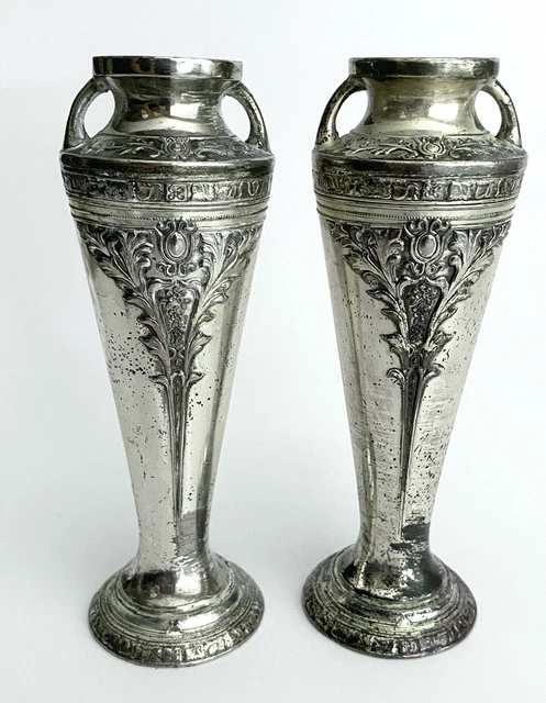 VINTAGE 1920S MADE in Japan Silverplate Vase Pair $8.00 - PicClick