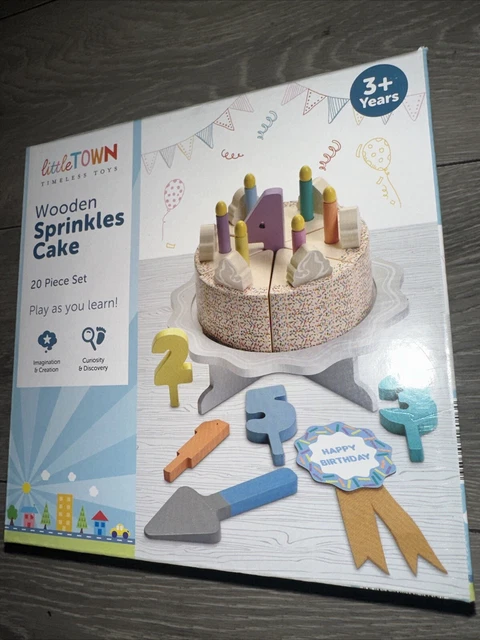 ALDI LITTLE TOWN Wooden Sprinkles Cake Role Play Kids - NEW! 1 £14.99 ...