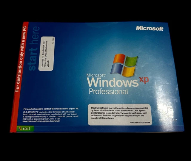 MICROSOFT WINDOWS XP PROFESSIONAL w/SP2 FULL OPERATING SYSTEM MS WIN ...