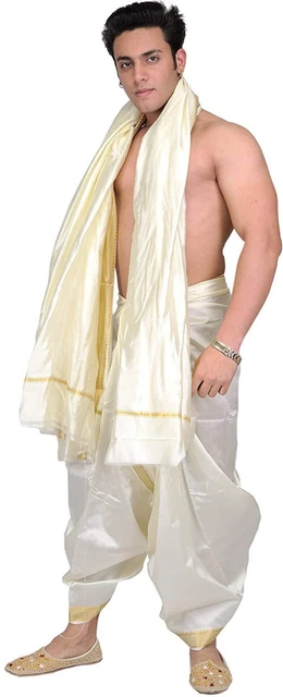 INDIAN TRADITION CULTURAL style mens dhoti and angavastram veshti set ...