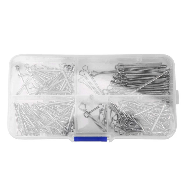 175PC SPLIT PINS Cotter Fixings Set Assorted Sizes Zinc Plated Steel ...