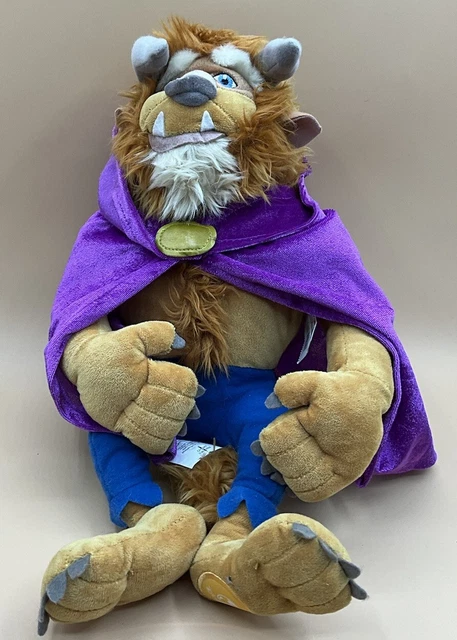 DISNEY STORE BEAUTY and the Beast rare Plush "The Beast" Purple Cloak ...