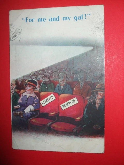OLD BAMFORTH COMIC postcard Cinema Movies Film projector seats reserved ...