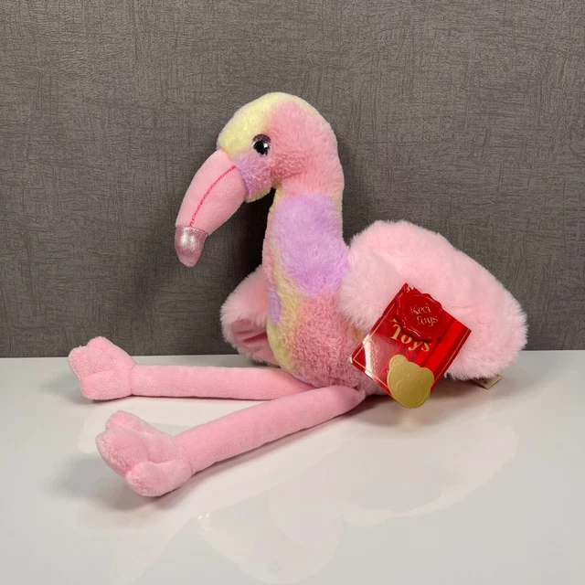 KEEL TOYS RAINBOW Flamingo Plush Soft Toy | *TAGGED* | 14" £7.50 ...