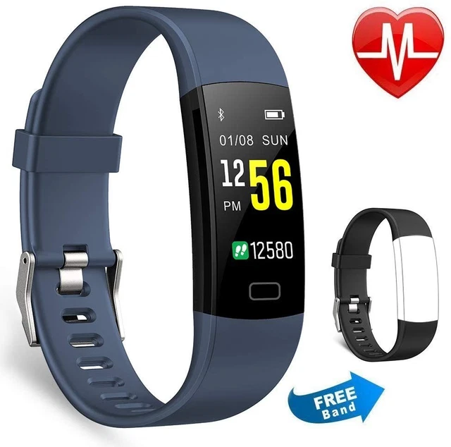 BLUETOOTH FITNESS TRACKER,JUBOURY Heart Rate Monitor Activity Tracker ...