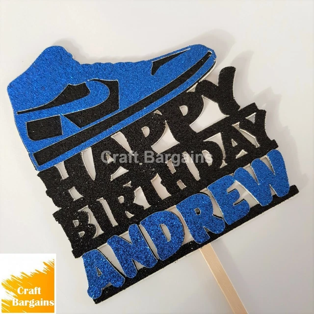 NIKE TRAINER BIRTHDAY Cake Topper Choose Your Colour Glitter £4.99 ...