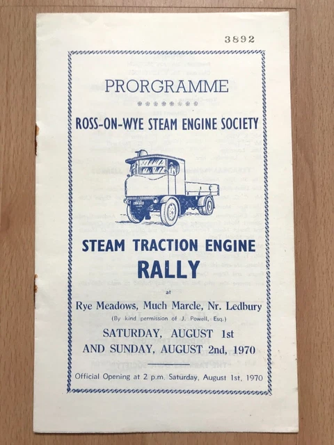 VINTAGE 1970 ROSS on Wye Steam traction engine rally programme £6.99 ...