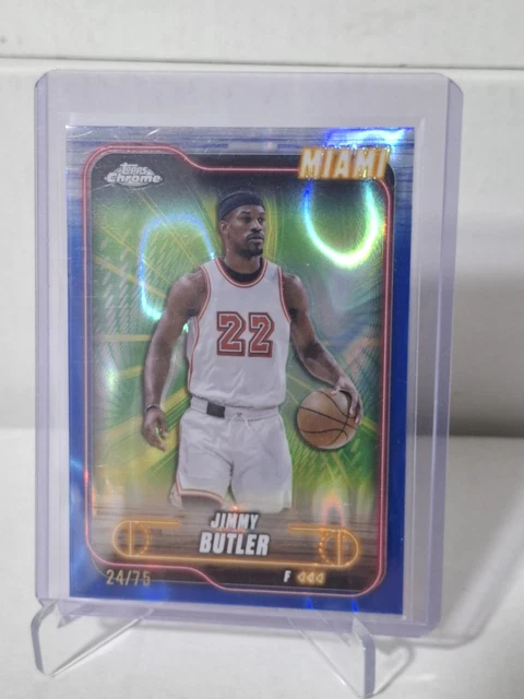 JIMMY BUTLER TOPPS Chrome Blue Refractor 24/75 Miami Heat /75 NBA $1.00 ...
