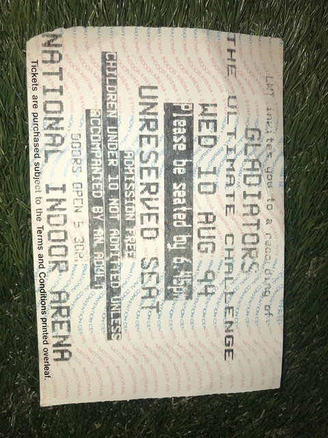 INCREDIBLY RARE GLADIATORS 1994 Ticket Stub Birmingham National Indoor ...
