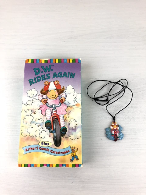 ARTHUR CARTOON - "D.W. Rides Again" VHS Tape - with a D.W. Necklace ...