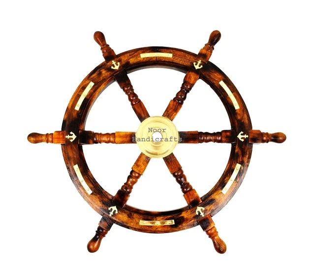 GASTON BURNED ROUE de bateau en bois Roue nautique Roue du capitaine |... EUR 84,52 - PicClick FR