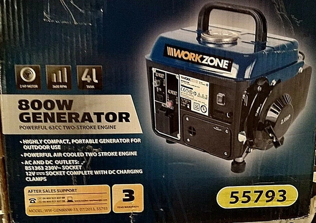 PETROL GENERATOR WORKZONE / Powercraft 800w Compact BNIB 800W £99.95 ...