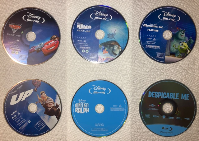 BLU-RAY LOT OF 6 DISCS ONLY ~ Cars 2, Nemo, Monsters, Up, Ralph ...