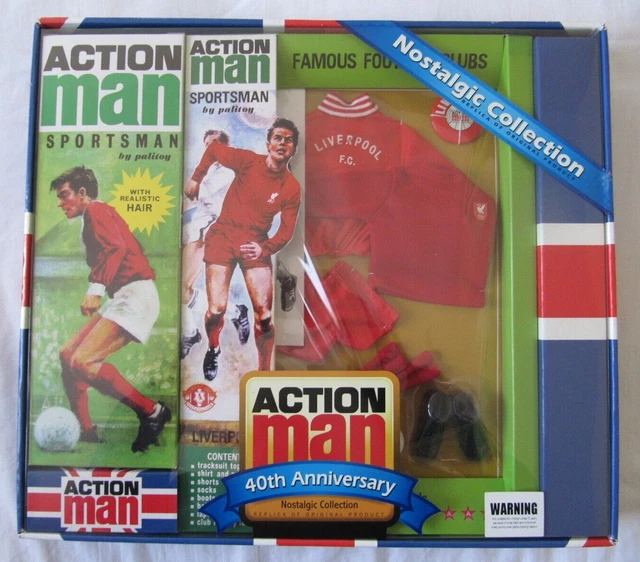 VINTAGE ACTION MAN 40Th Anniversary Liverpool Football Footballer Kit ...