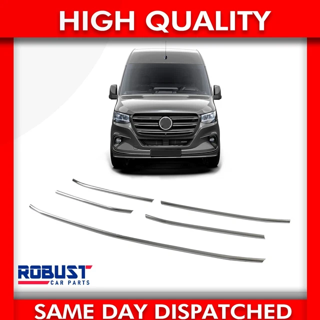 5PCS FOR MERCEDES Sprinter W907 Chrome Front Grill Cover Trim S.steel ...